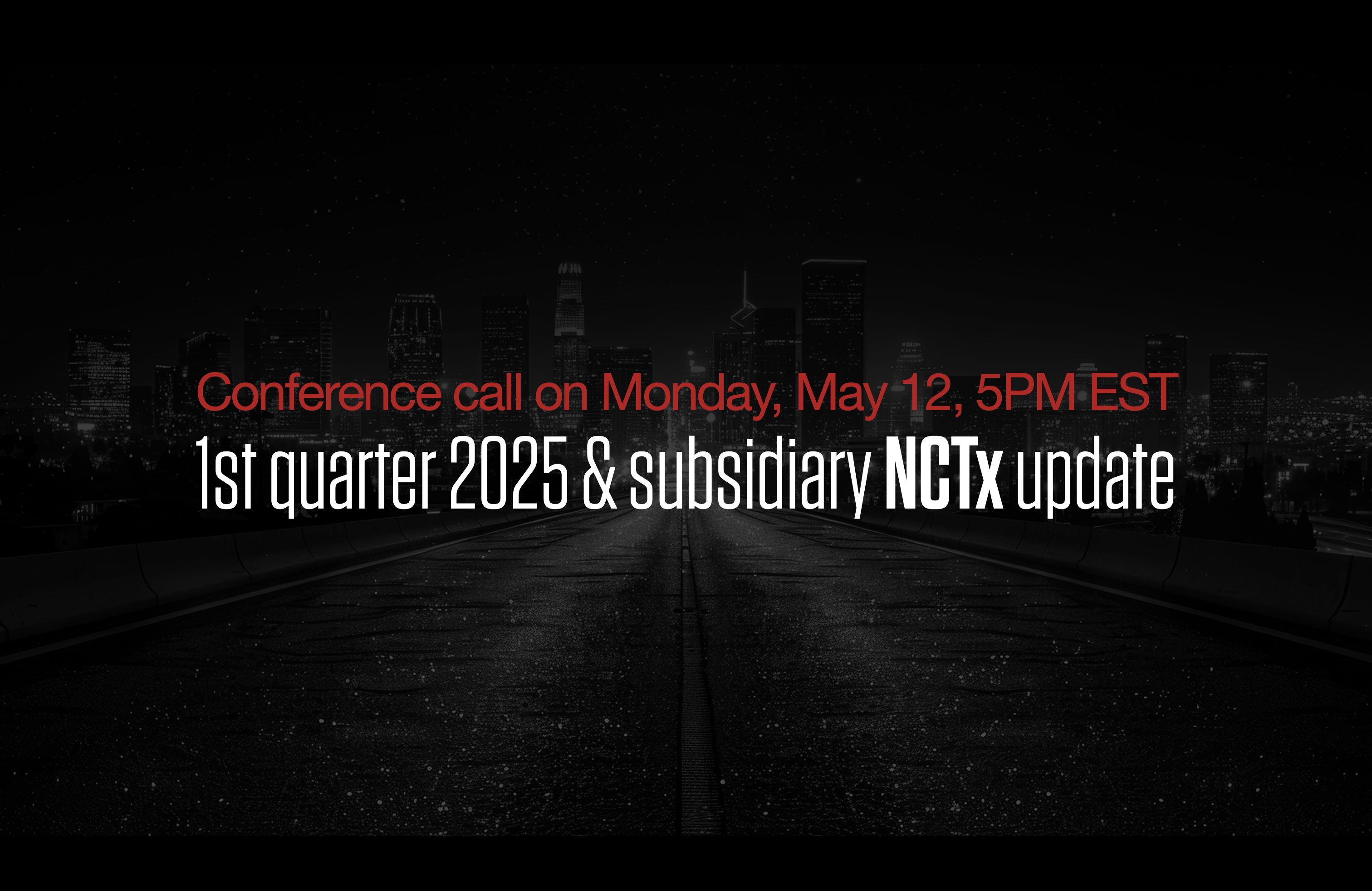 eXoZymes to host first quarter 2025 and subsidiary NCTx update on Monday May 12, 2025, at 5PM EST